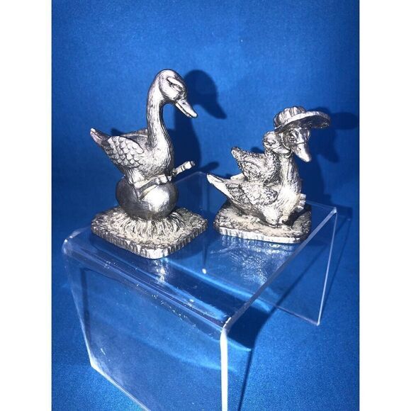 Michael Ricker | Art | Vintage Michael Ricker Pewter Duckfigurine 2 Pc ...